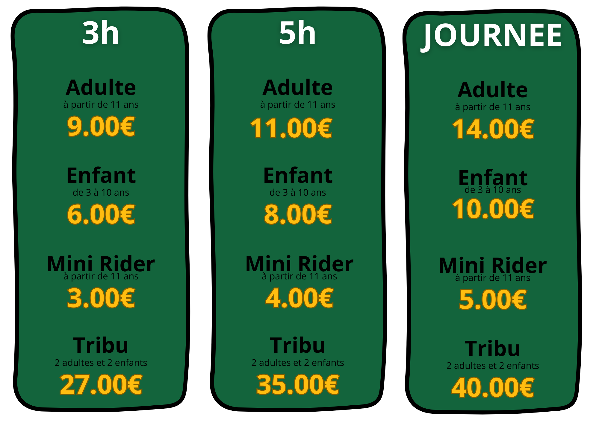 Tarifs - VBC Bike Park